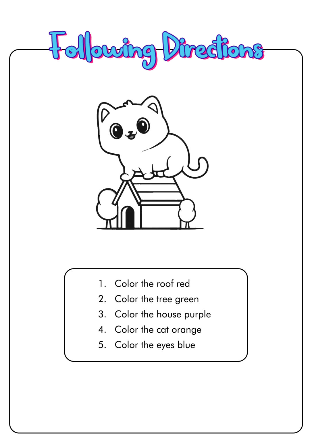 Follow Directions Trick Worksheet 37 – Printable PDF Template