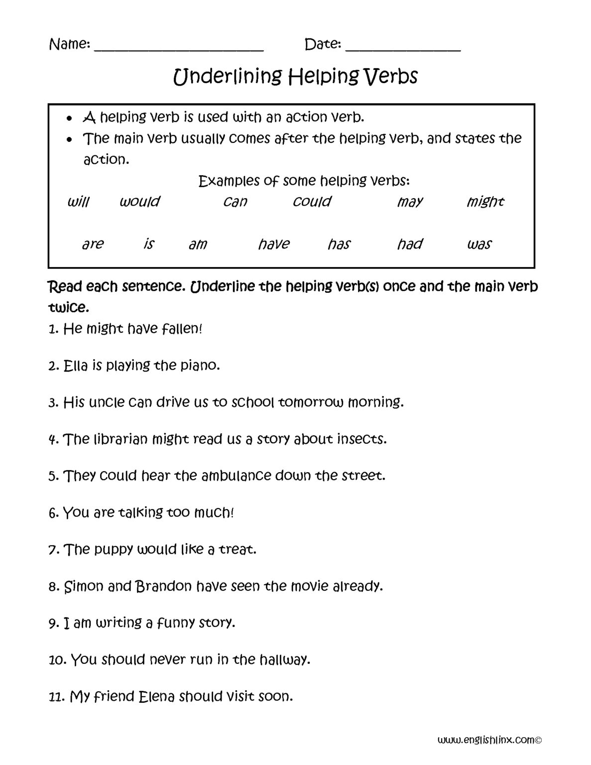 Verb Worksheets 7Th Grade 42