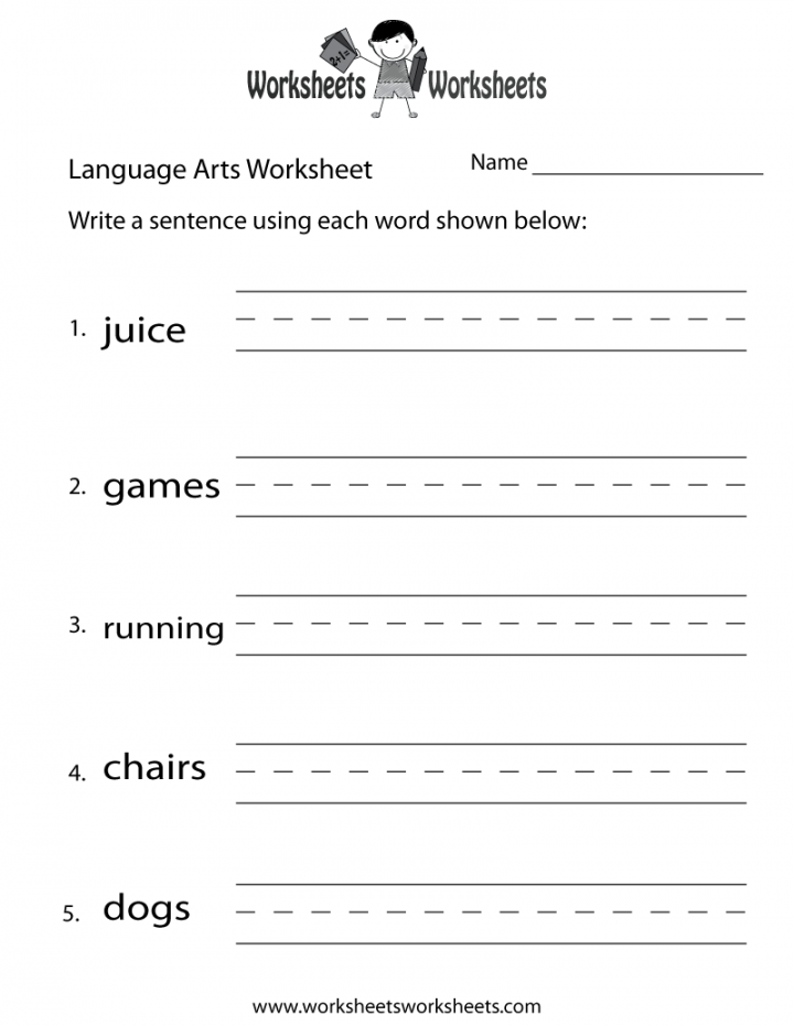 Beginner Kindergarten Language Arts Worksheet Printable PDF Template Beginner Kindergarten Language Arts Worksheet Printable PDF Template