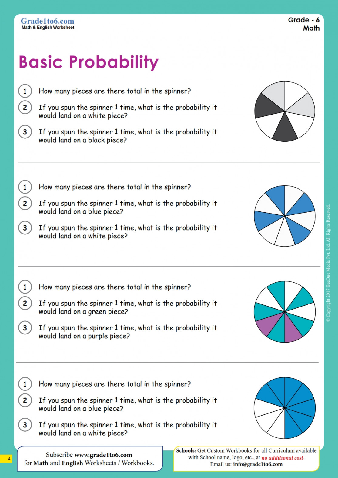 6th Grade Probability Worksheet Printable PDF Template 6th Grade Probability Worksheet Printable PDF Template