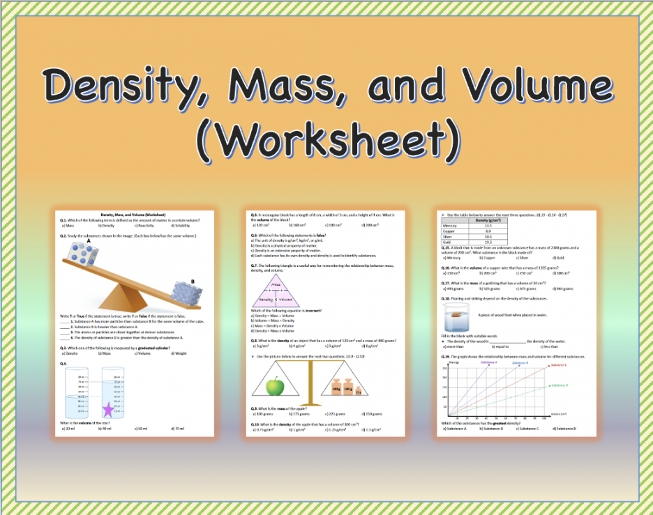 6th Grade Density Worksheet Printable PDF Template 6th Grade Density Worksheet Printable PDF Template