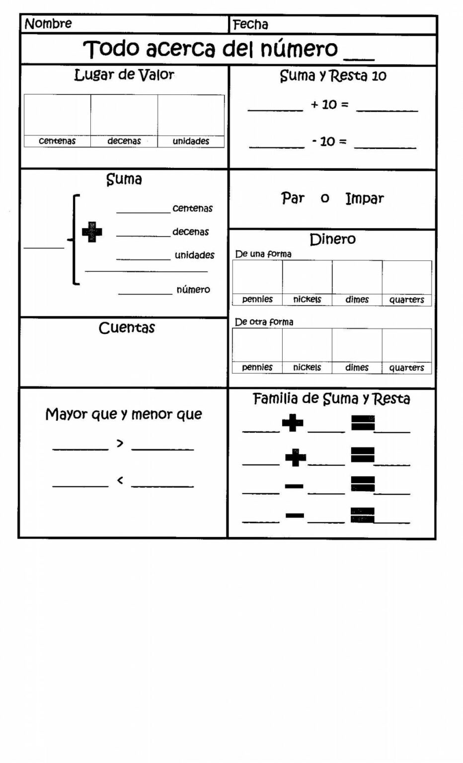 Homework Folder Cover Page Printable Pdf Template