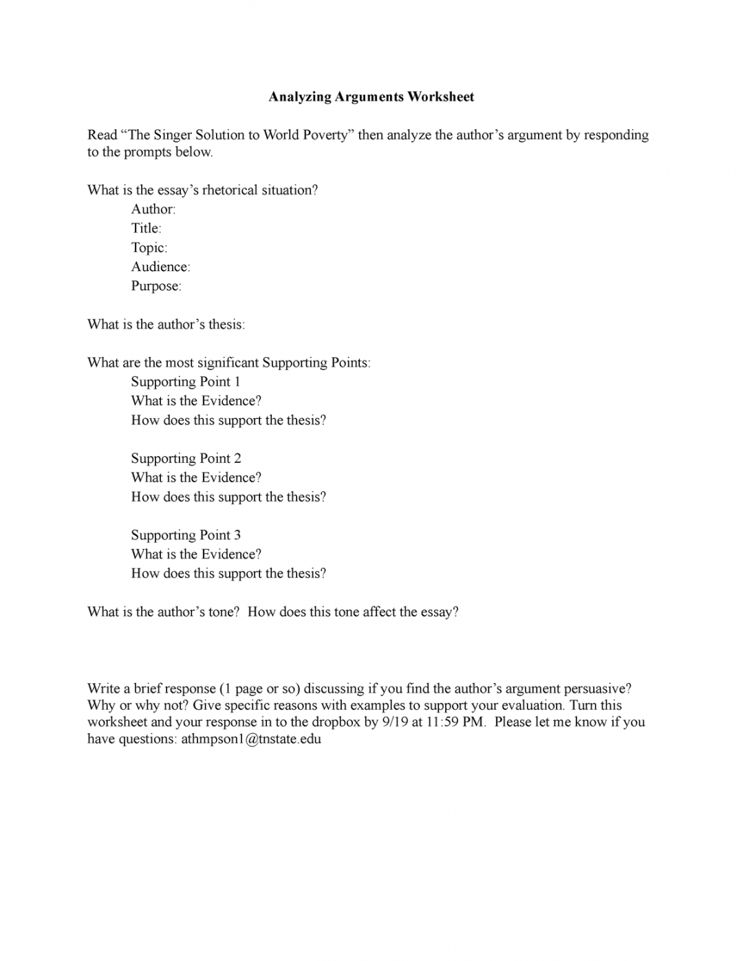 Analyzing An Argument Worksheet Printable PDF Template Analyzing An Argument Worksheet Printable PDF Template