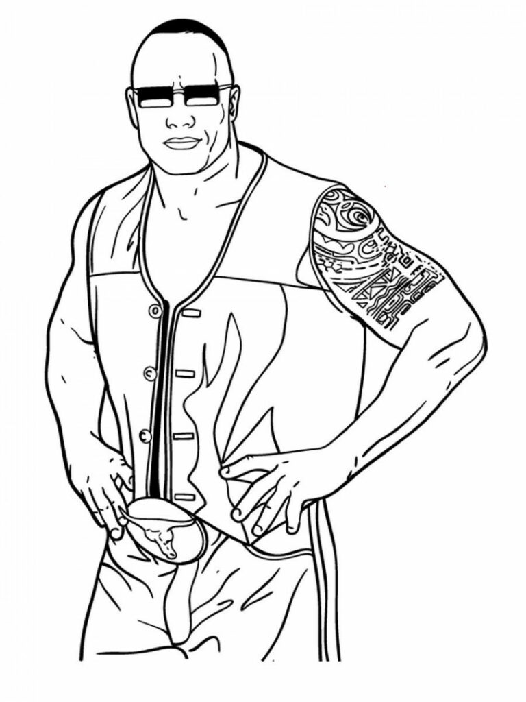 The Rock Coloring Pages – Printable PDF Template