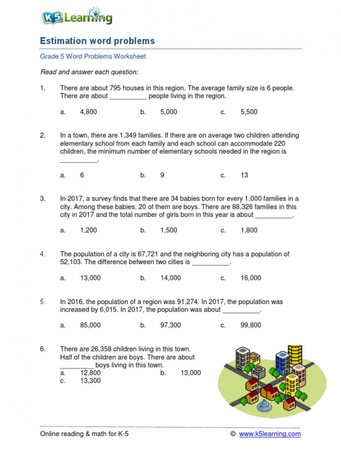 Estimation Word Problems 5th Grade Worksheet Printable PDF Template Estimation Word Problems 5th Grade Worksheet Printable PDF Template