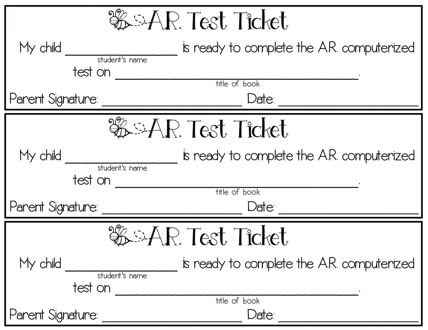 Kindergarten Ar Test Printable PDF Template Kindergarten Ar Test Printable PDF Template