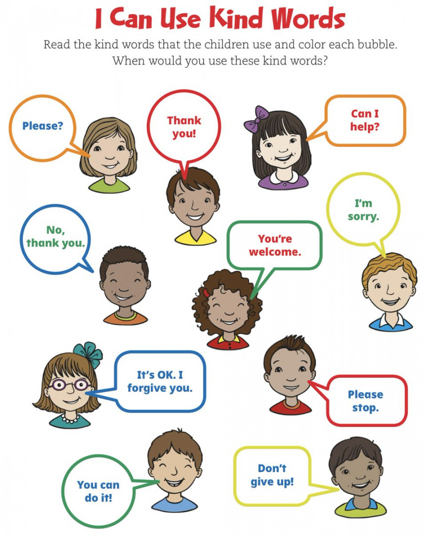 Kindness Words For Kindergarten Printable PDF Template Kindness Words For Kindergarten Printable PDF Template