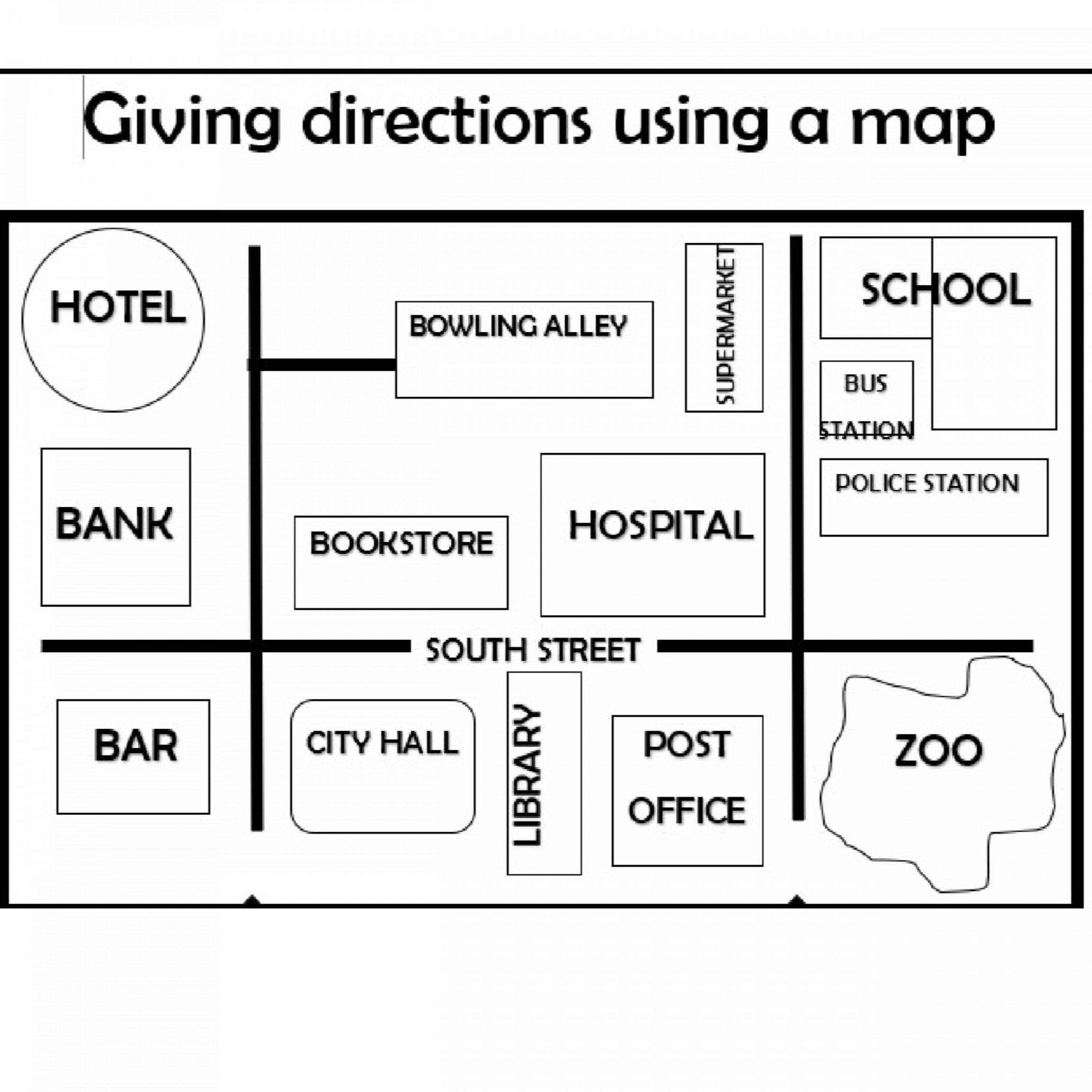 Giving Directions Map Worksheet Printable PDF Template Giving Directions Map Worksheet Printable PDF Template