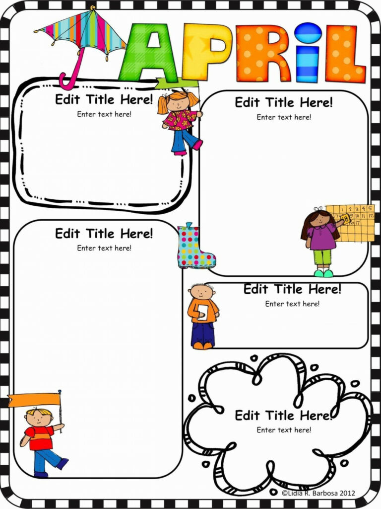 Free Editable Kindergarten Newsletter Templates – Printable PDF Template