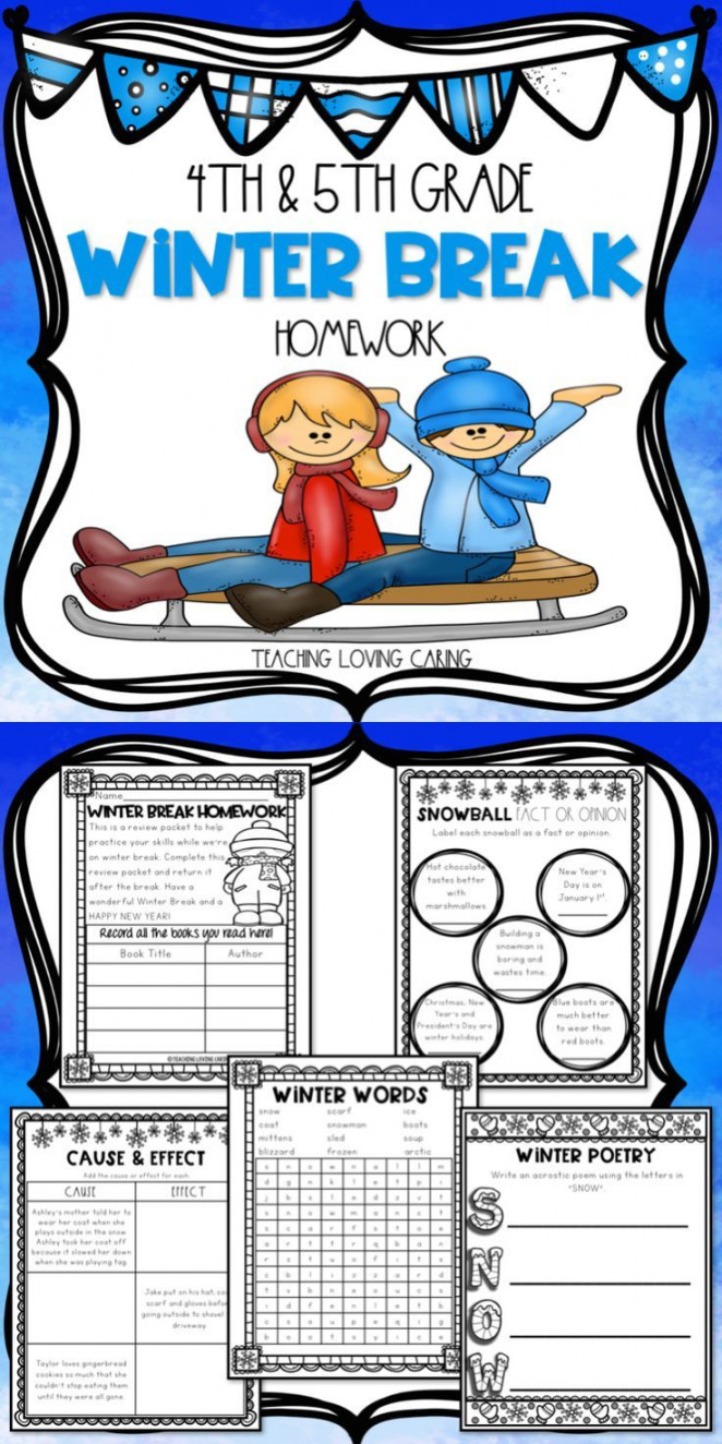5th Grade Winter Break Packet Printable PDF Template 5th Grade Winter Break Packet Printable PDF Template