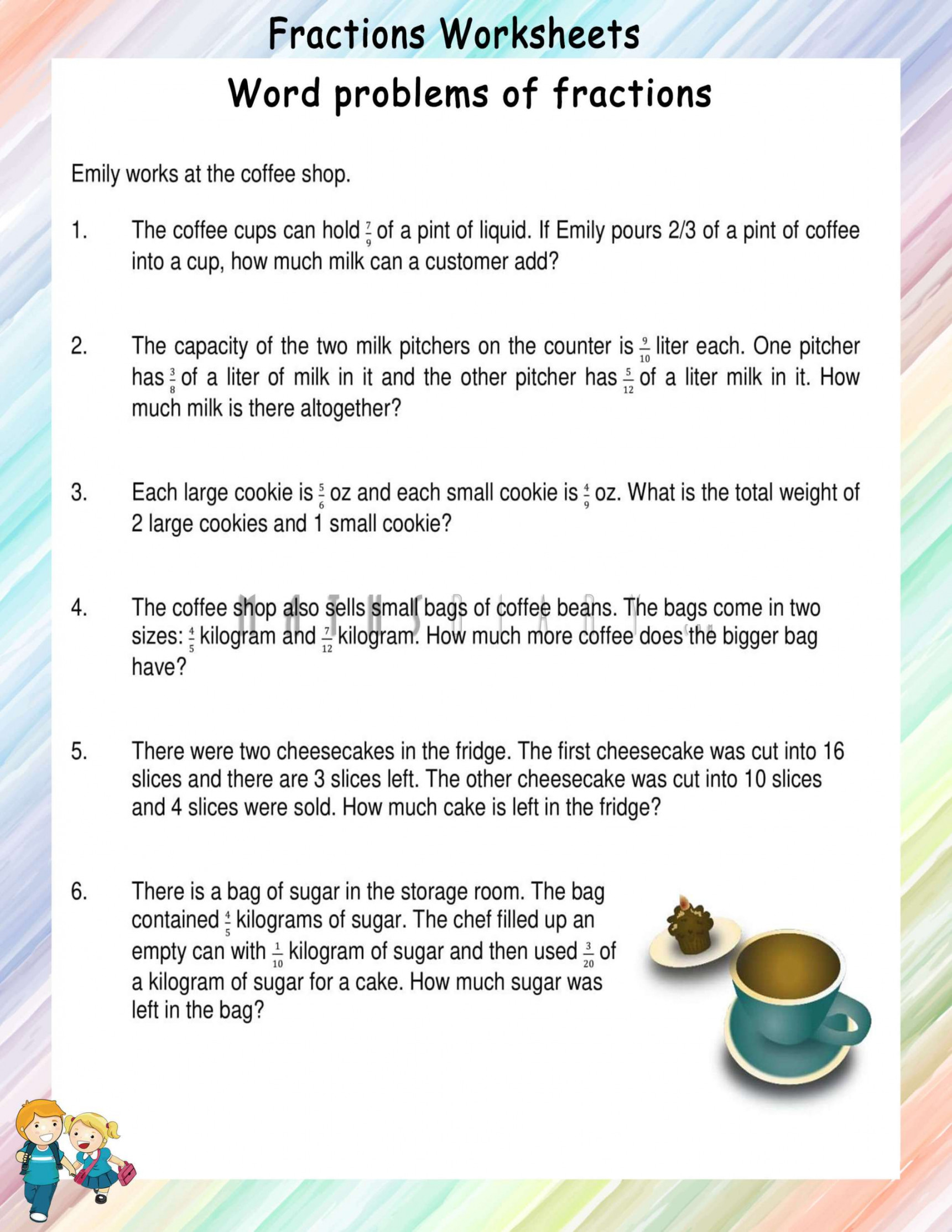 Fractions Worksheets Word Problems Grade 7 Printable PDF Template Fractions Worksheets Word Problems Grade 7 Printable PDF Template