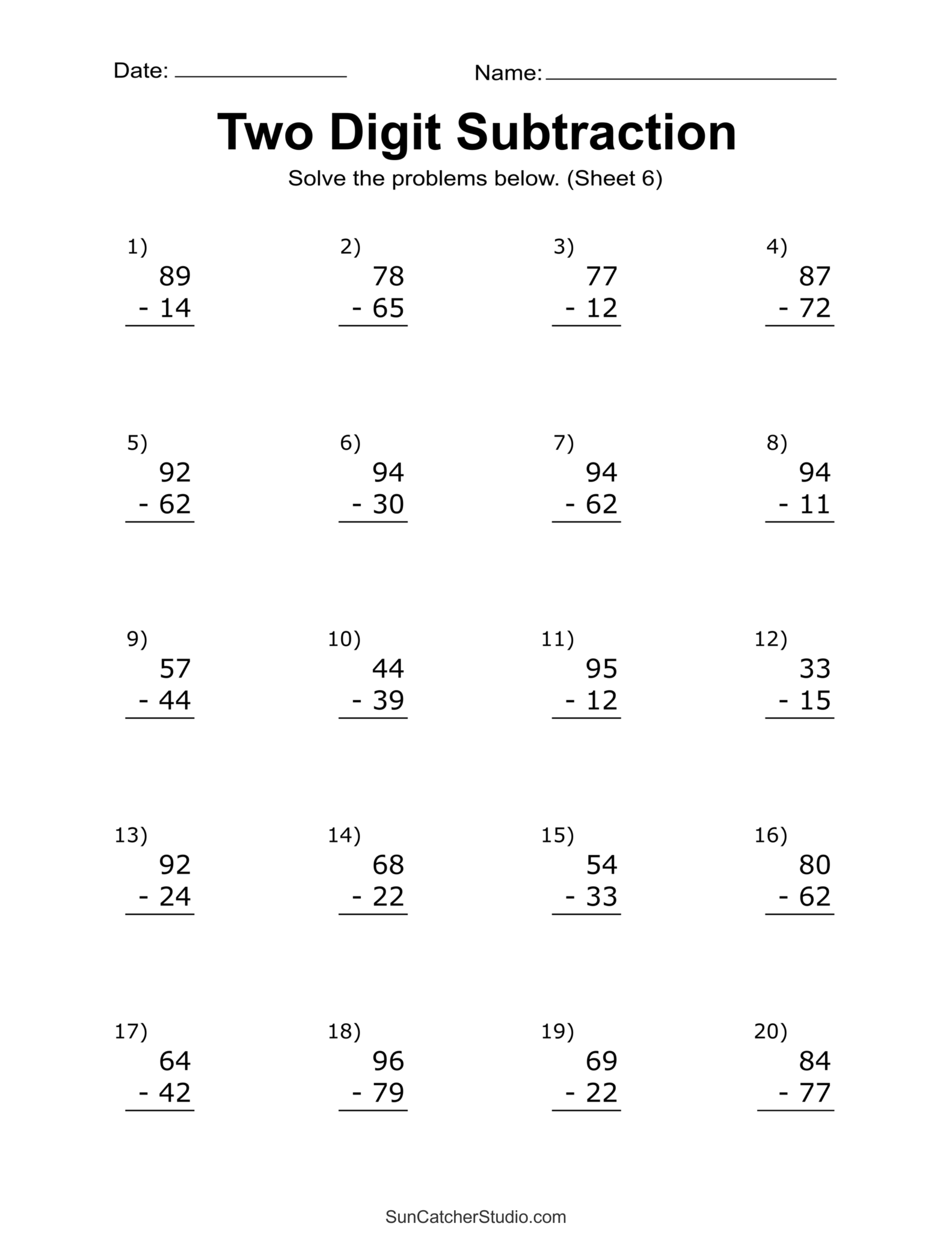 Math Worksheets Subtraction And Addition With Regrouping – Printable ...