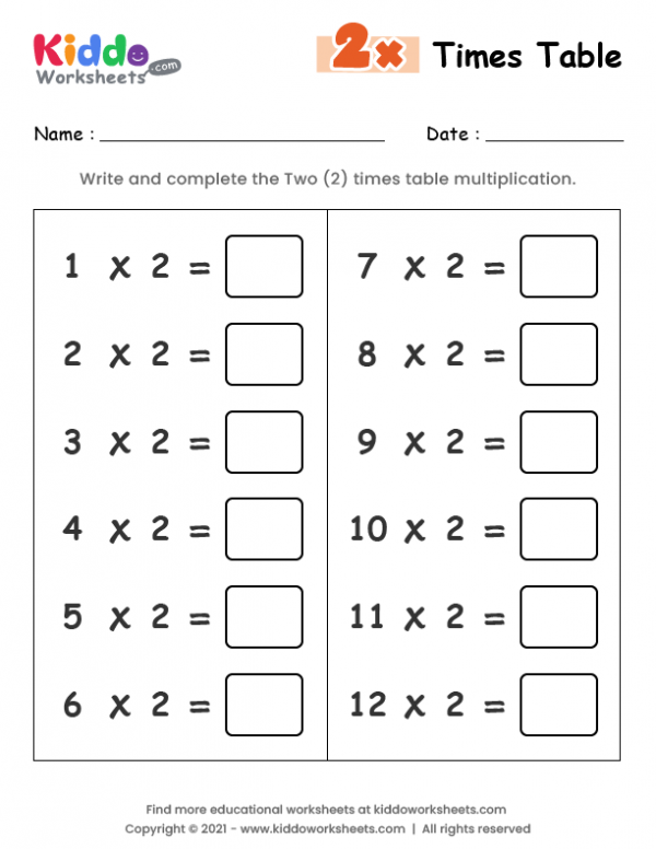 20 Math Worksheets Times Tables Pdf Printable PDF Template
