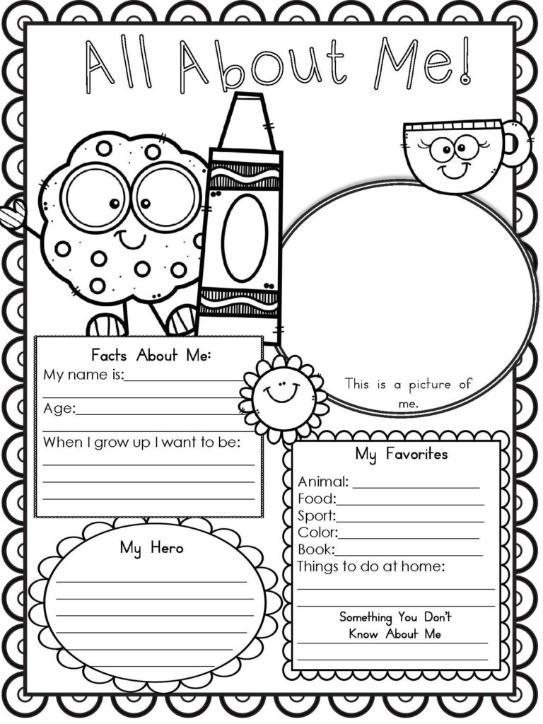 20 All About Me Worksheets For Kindergarten – Printable PDF Template