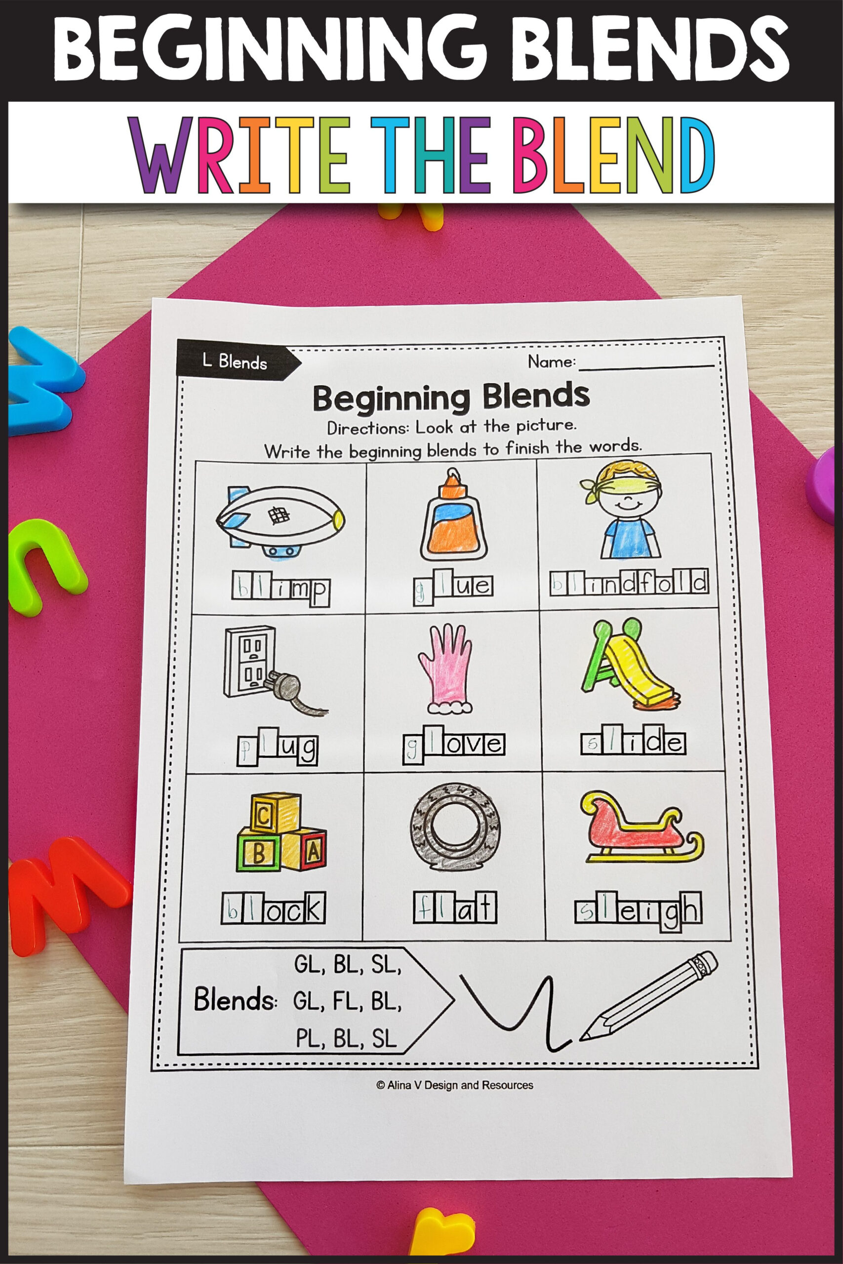 20 English Blends Worksheets For Kindergarten – Printable PDF Template