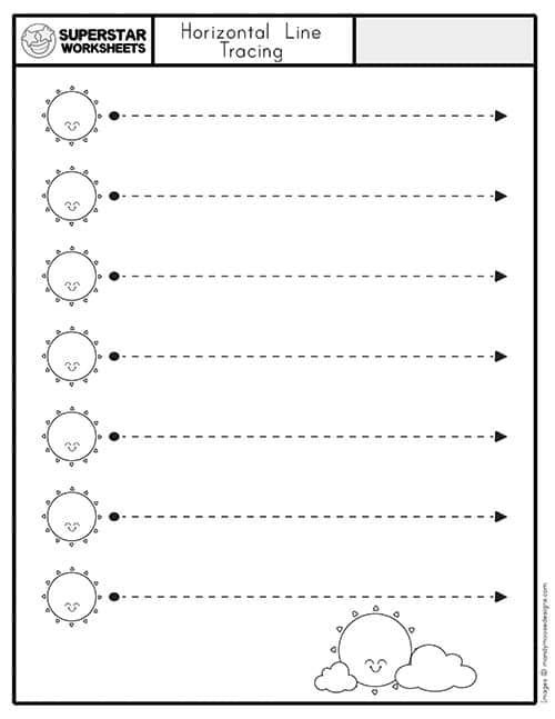 20 Kindergarten Line Tracing Worksheets – Printable PDF Template