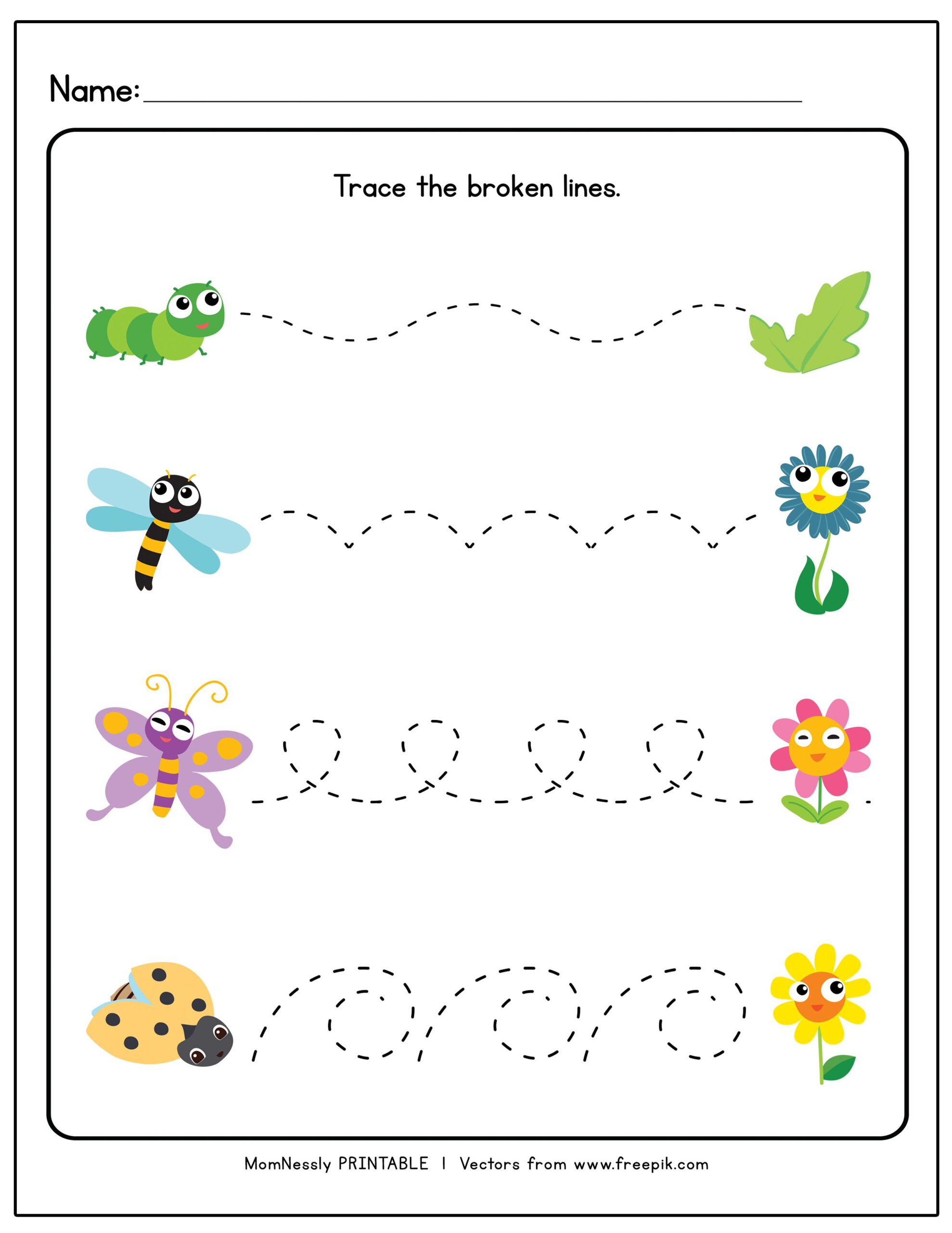 21 Kindergarten Line Tracing Worksheets – Printable PDF Template