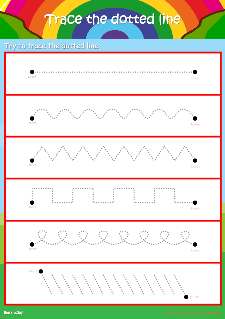 21 Kindergarten Line Tracing Worksheets – Printable PDF Template