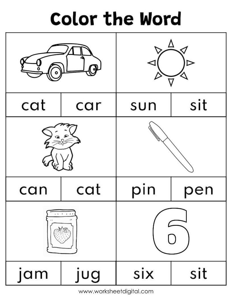 English worksheets for kindergarten – Page 9 – Printable PDF Template