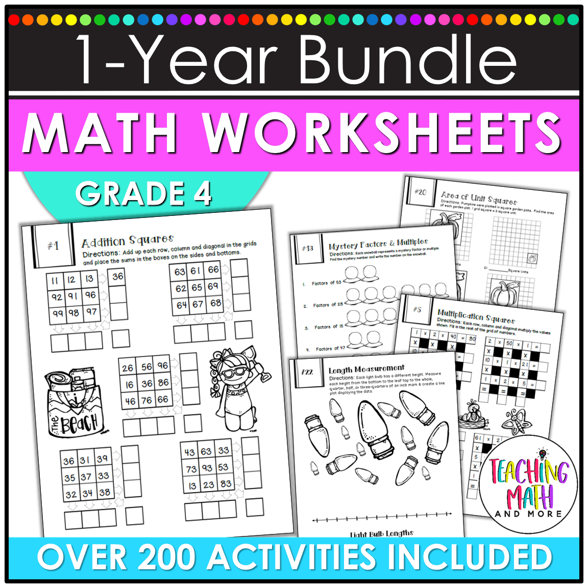 20 4th grade math worksheets – Printable PDF Template